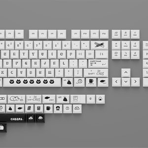 Daliy Dream Keycaps Comic Keycaps Cute Keycaps Black White - Etsy