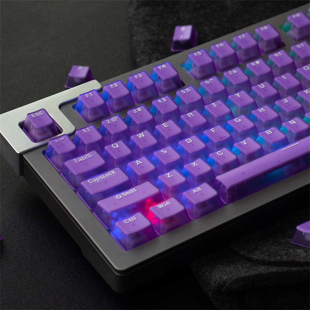 Translucent Purple Keycap Set-132pcs, Dark Purple Keycaps Set, OEM ...