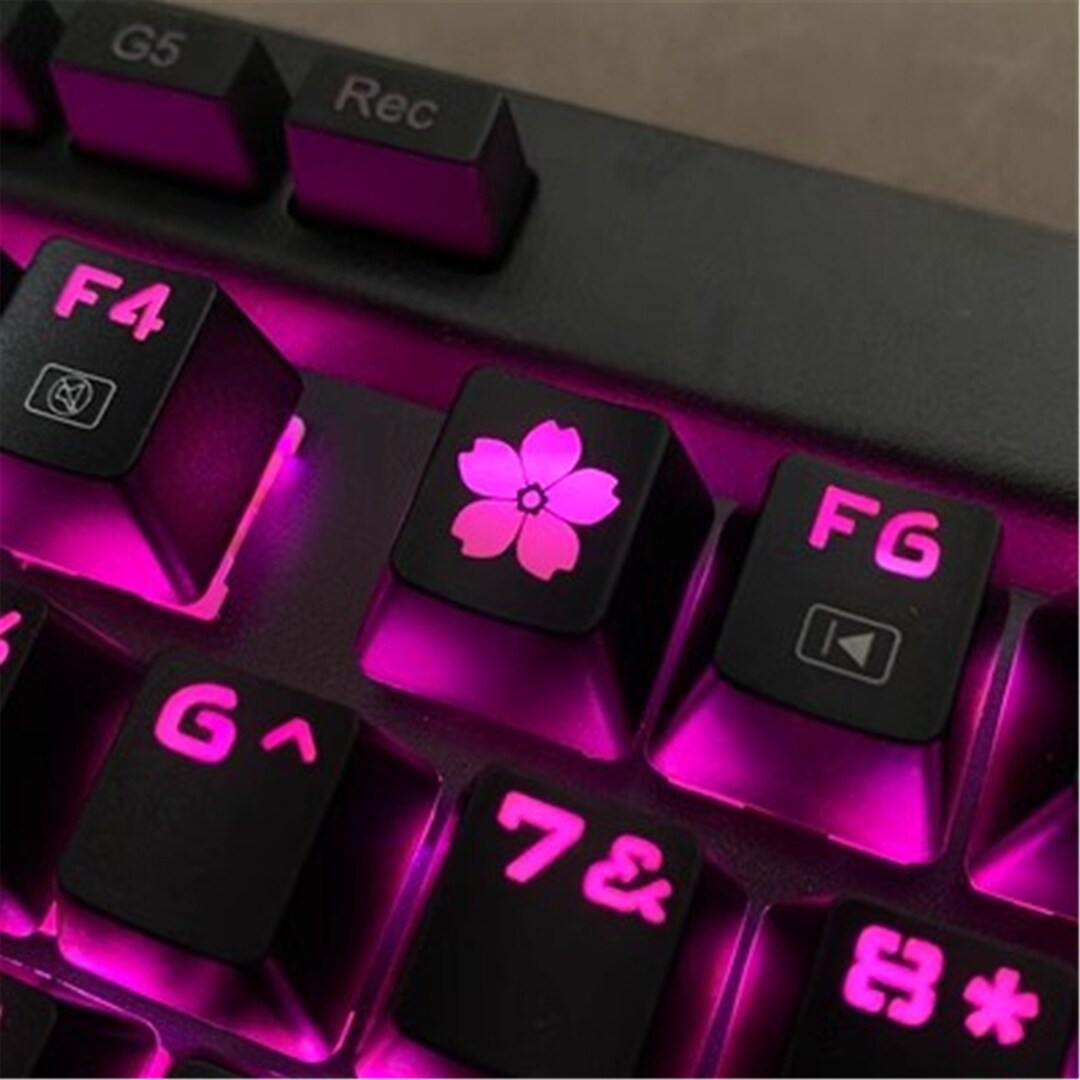 Sakura Printed Keycaps, Transparent Keycaps, ABS Plastic Keycaps, Cute ...