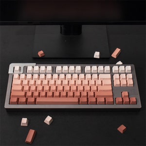Sunset Glow Orange Gradient Keycaps, Pink Gradient Side Carving Keycap ...