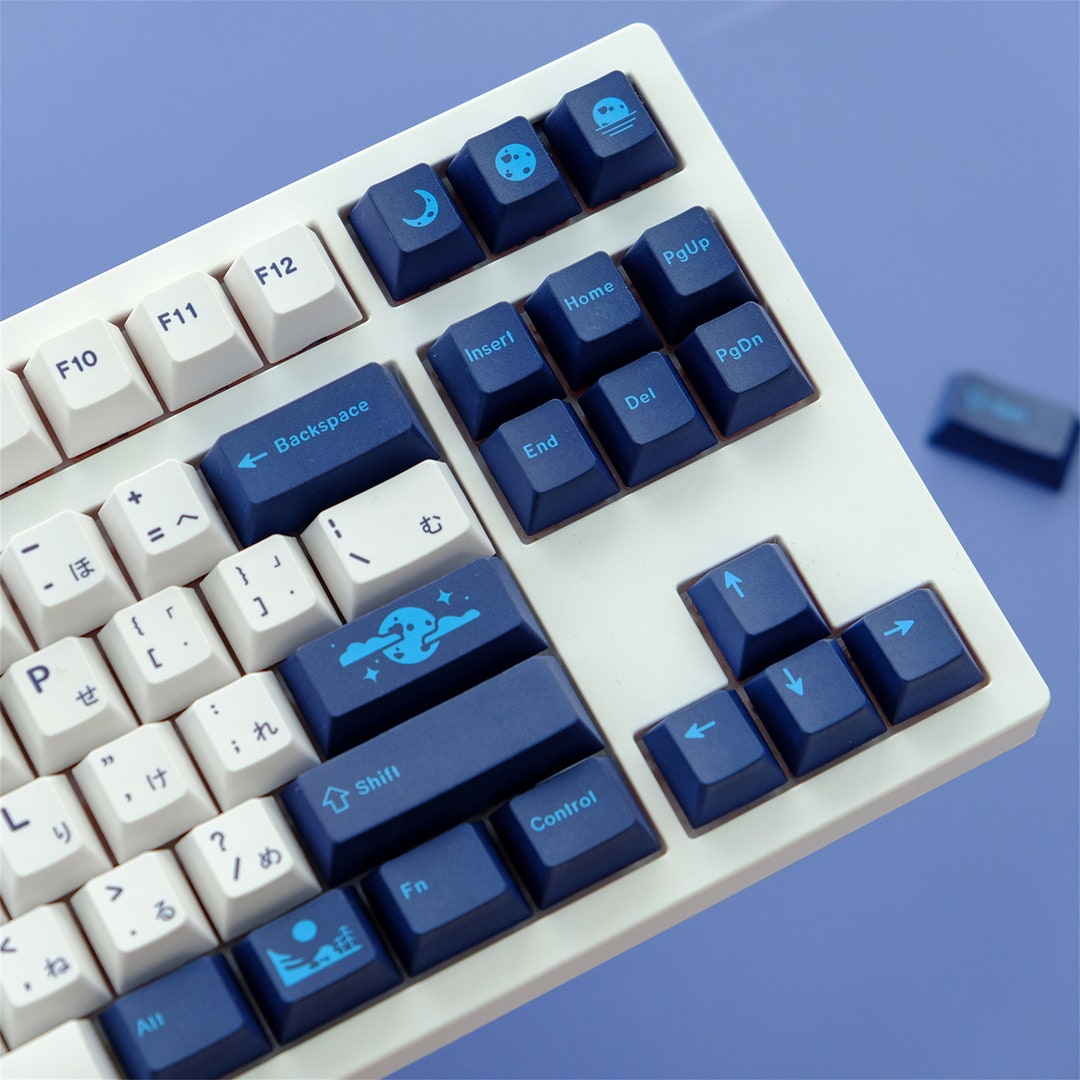 Blue Moon Keycaps-134pcs Blue and White Keycap Set Cherry - Etsy