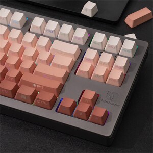 Sunset Glow Orange Gradient Keycaps, Pink Gradient Side Carving Keycap ...