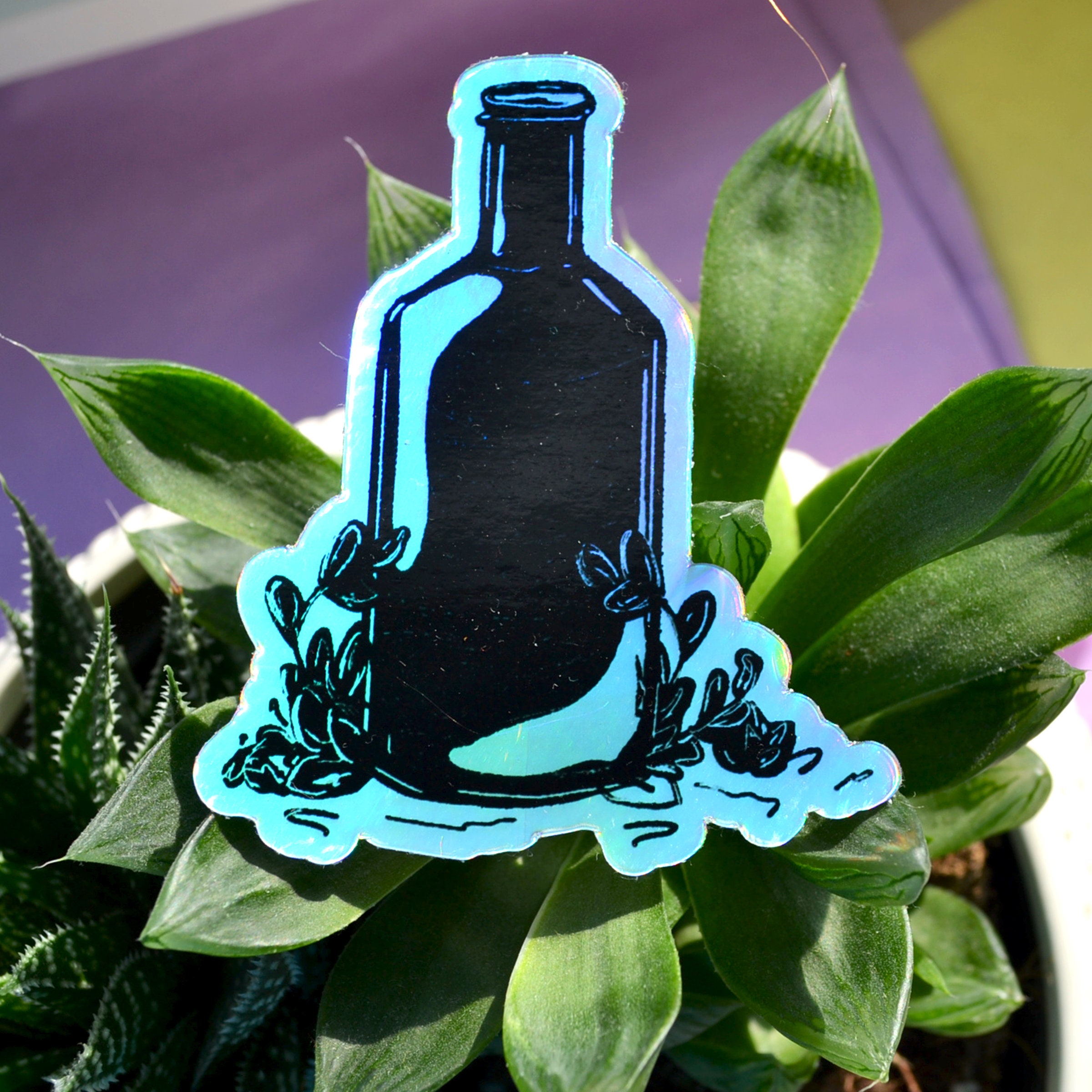 Holographic Bottle Sticker - Etsy