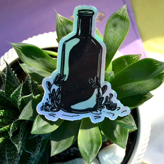 Holographic Bottle Sticker | Etsy