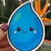 Water Drop Sticker | Glossy Vinyl Sticker | Kawaii Smiling Water ...