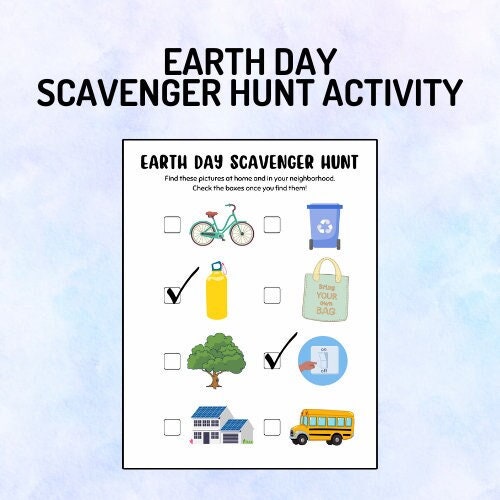 Earth Day Scavenger Hunt | Kids Earth Day Activity | School Earth Day ...