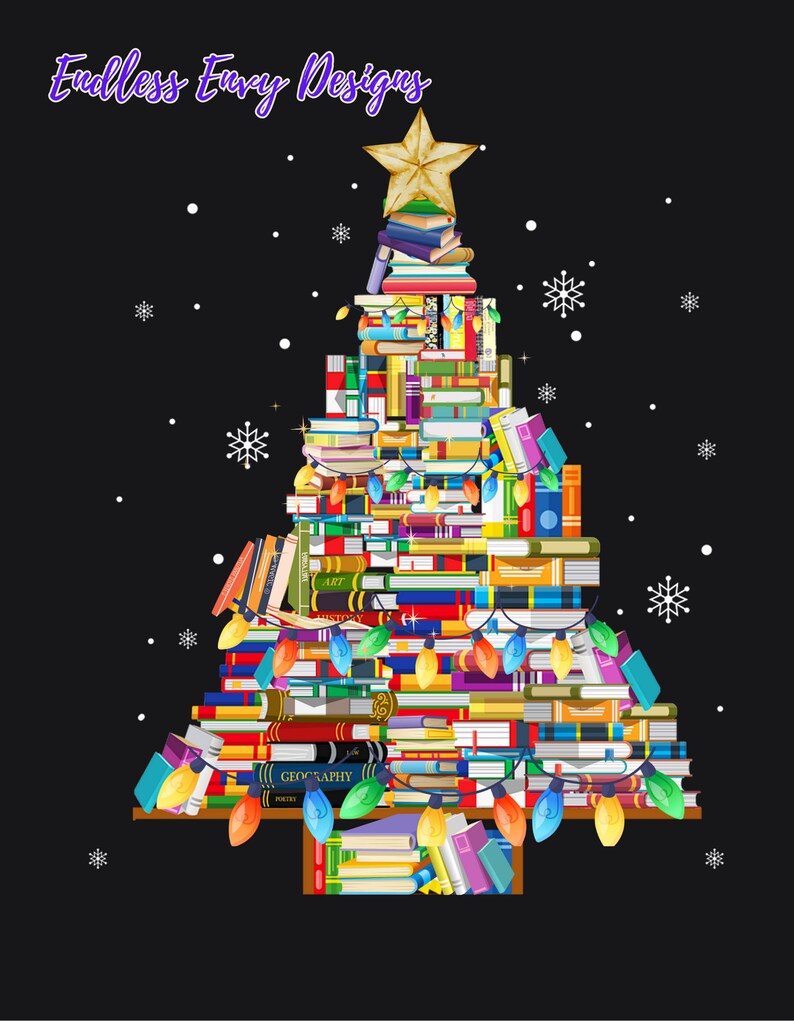 Christmas Book Tree Png, Christmas Gift, Book Lovers Png, Christmas Png ...