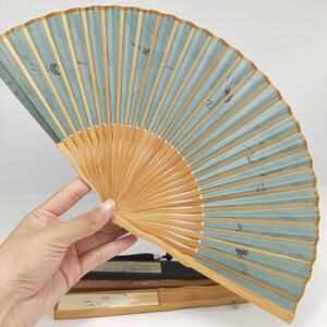 Elegant Pink Crane Hand Fan, Vintage Fabric Handheld Fan, Hanfu Dance ...