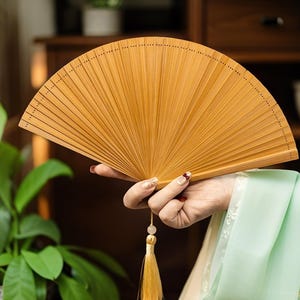Plain Bamboo Folding Fans, Minimalist Hand Fan for Wedding, Pocket Fan ...