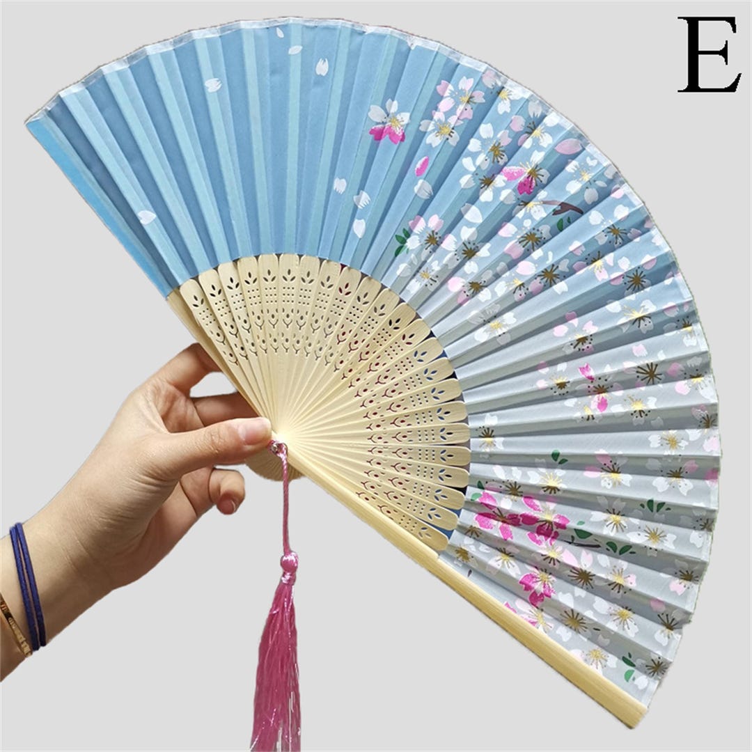 Beautiful Blooming Flower Hand Fan, Vintage Handheld Fan, Floral ...