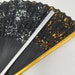 Sprinkling Golden Folding Fan, Japanese Silk Hand Fan, Classical Tassel ...