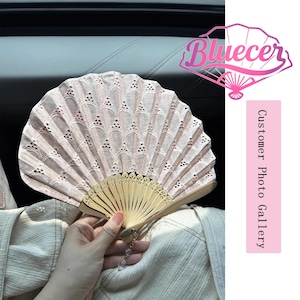 Embroidered Hollow-out Bamboo Folding Fan, Vintage Peacock Design ...