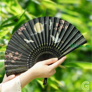 Plum Bossom Hand Fan, Flowers Bamboo Ribs Folding Fan, Summer Party ...