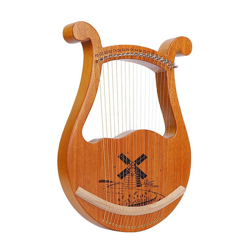 19 Solid Color Lyra, Beginner Musical Instrument, Moon Shape Wood Lyra ...