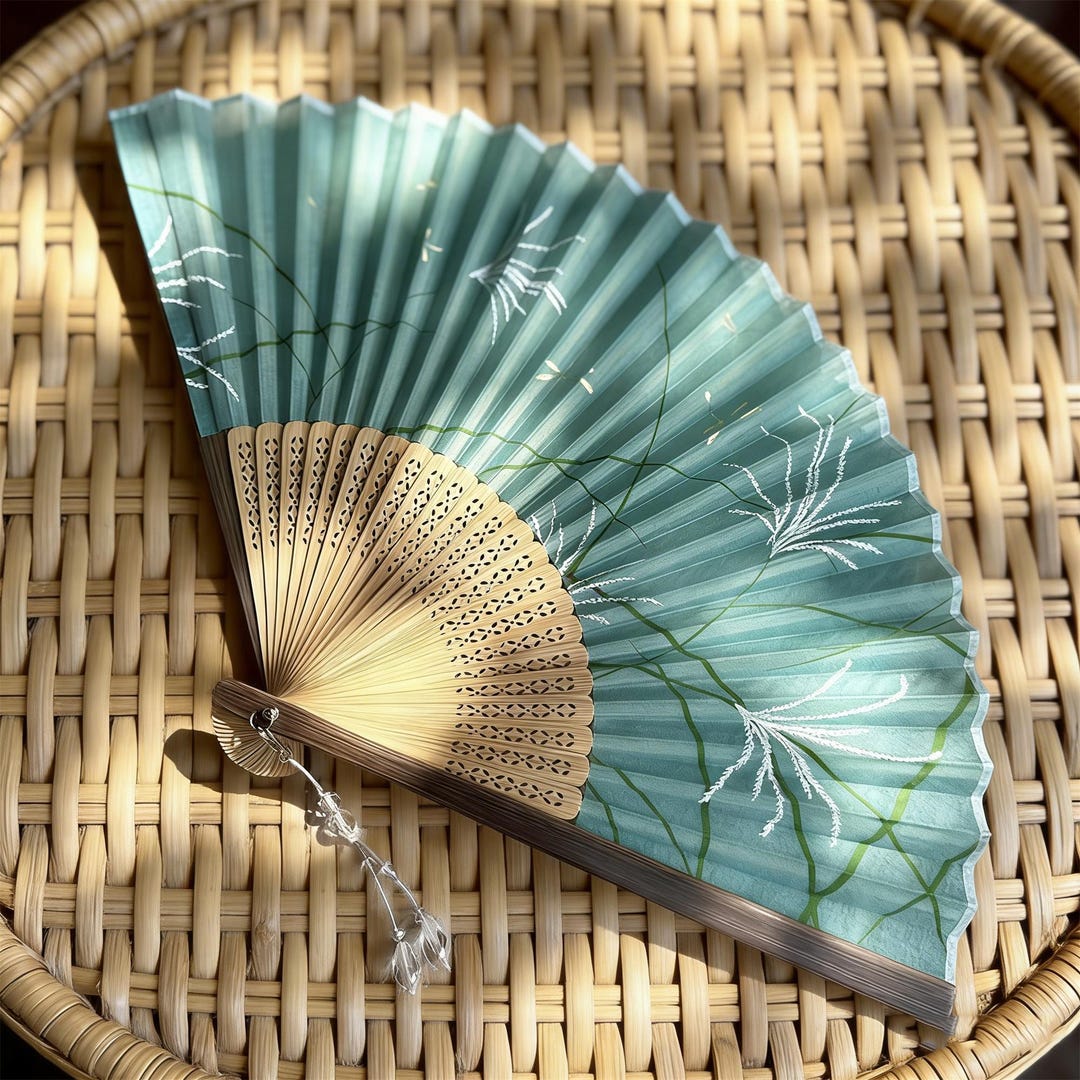 Vintage Reed Bamboo Fan,retro Portable Fans,bachelor Party Folding Hand ...