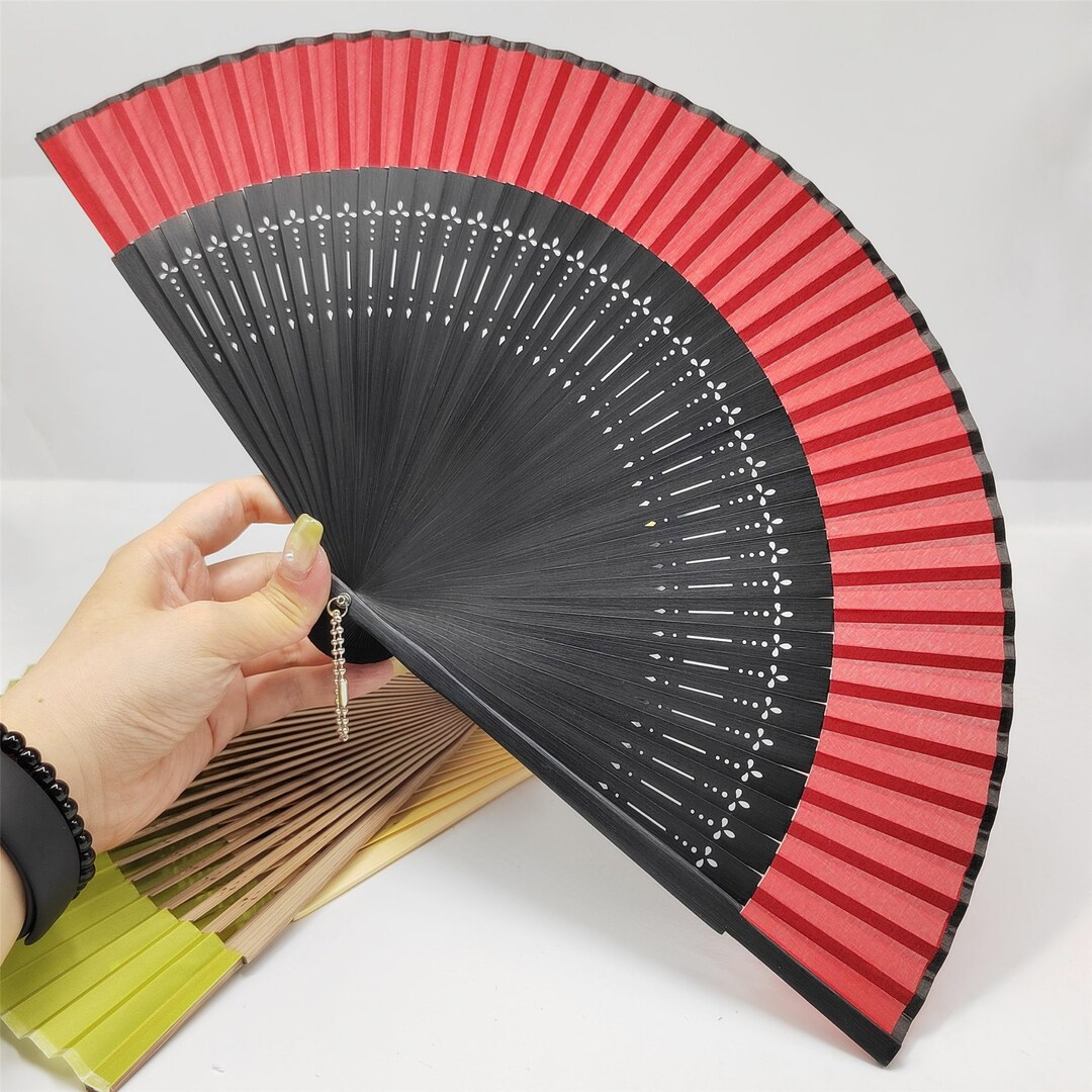 Rustic Bamboo Ribs Folding Fan, Minimalism Hand Held Fan, Party Favors ...
