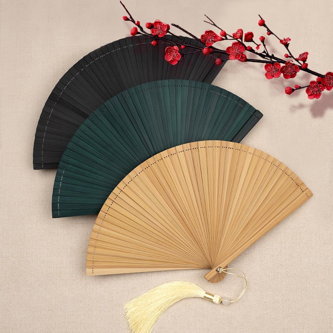 Plain Bamboo Folding Fans, Minimalist Hand Fan for Wedding, Pocket Fan ...