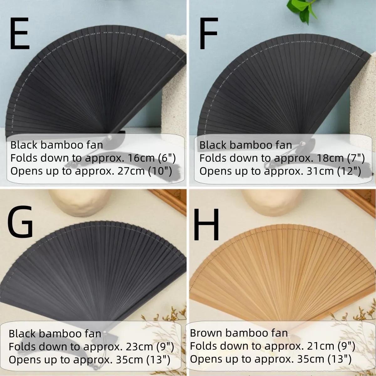 Plain Bamboo Folding Fans, Minimalist Hand Fan for Wedding, Pocket Fan ...