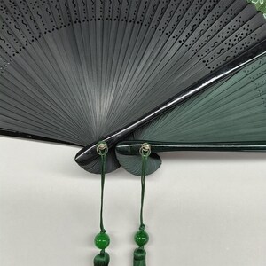 Elegant Sakura Handheld Fan, Peacock Green Hand Fan, Retro Hanfu ...