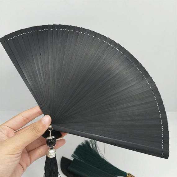 Elegant Black Bamboo Fan Minimalism Folding Fan Antiquity Handheld Fan Mini Hand Fans Chinese Style Fans Traditional Fans Summer Fans Etsy UK