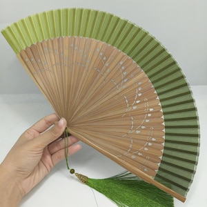 White Gray Carving Handheld Fan, Chinese Elegant Hand Fan, Wedding ...
