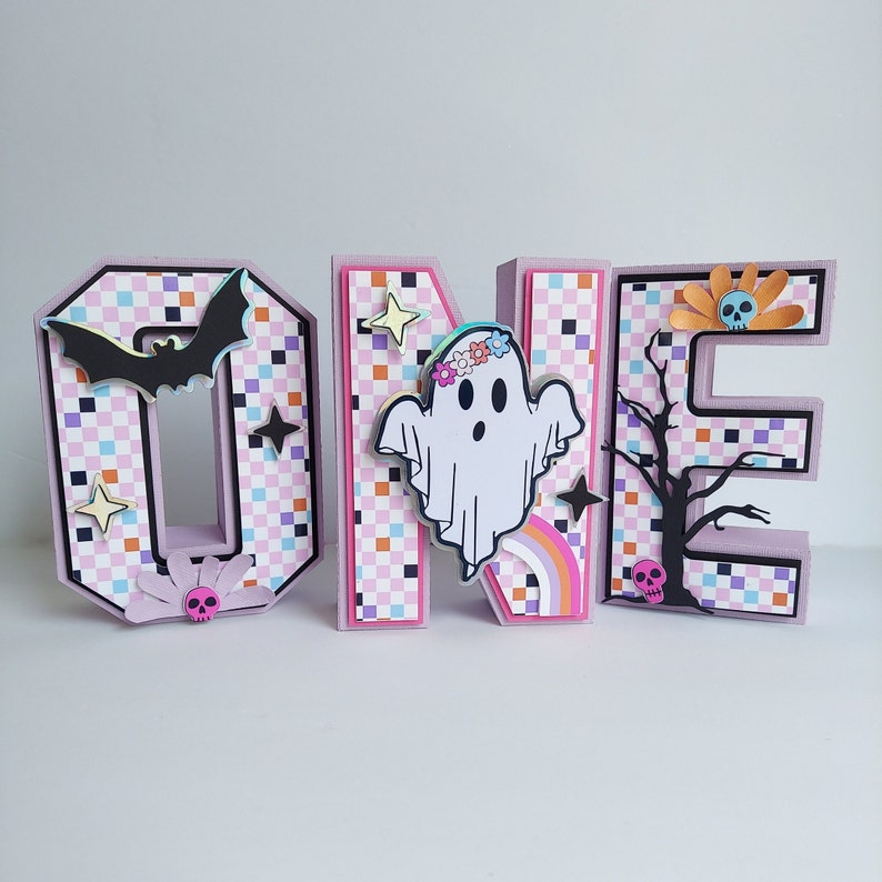 Pastel Halloween 3d Letters Retro Halloween Pink Halloween - Etsy