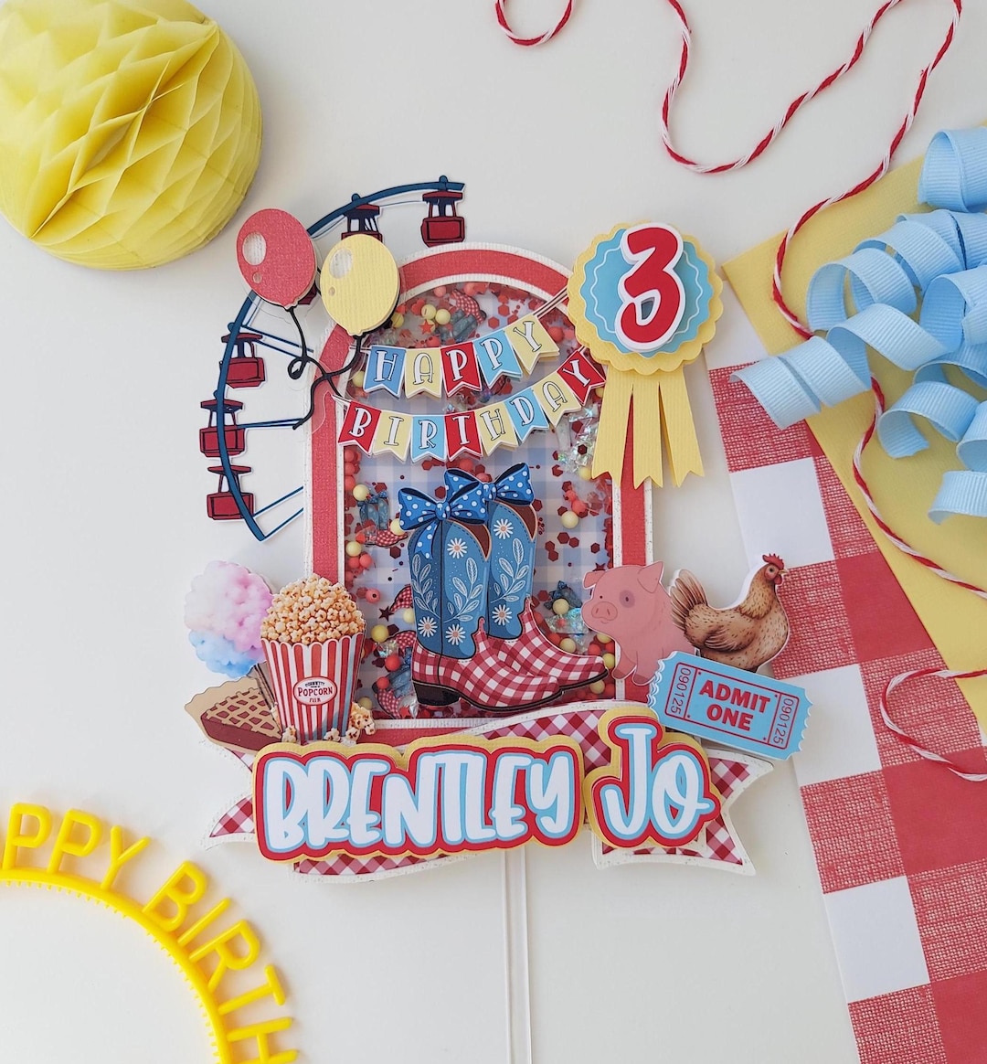 County Fair Cake Topper, Western County Fair Birthday Cake Topper ...