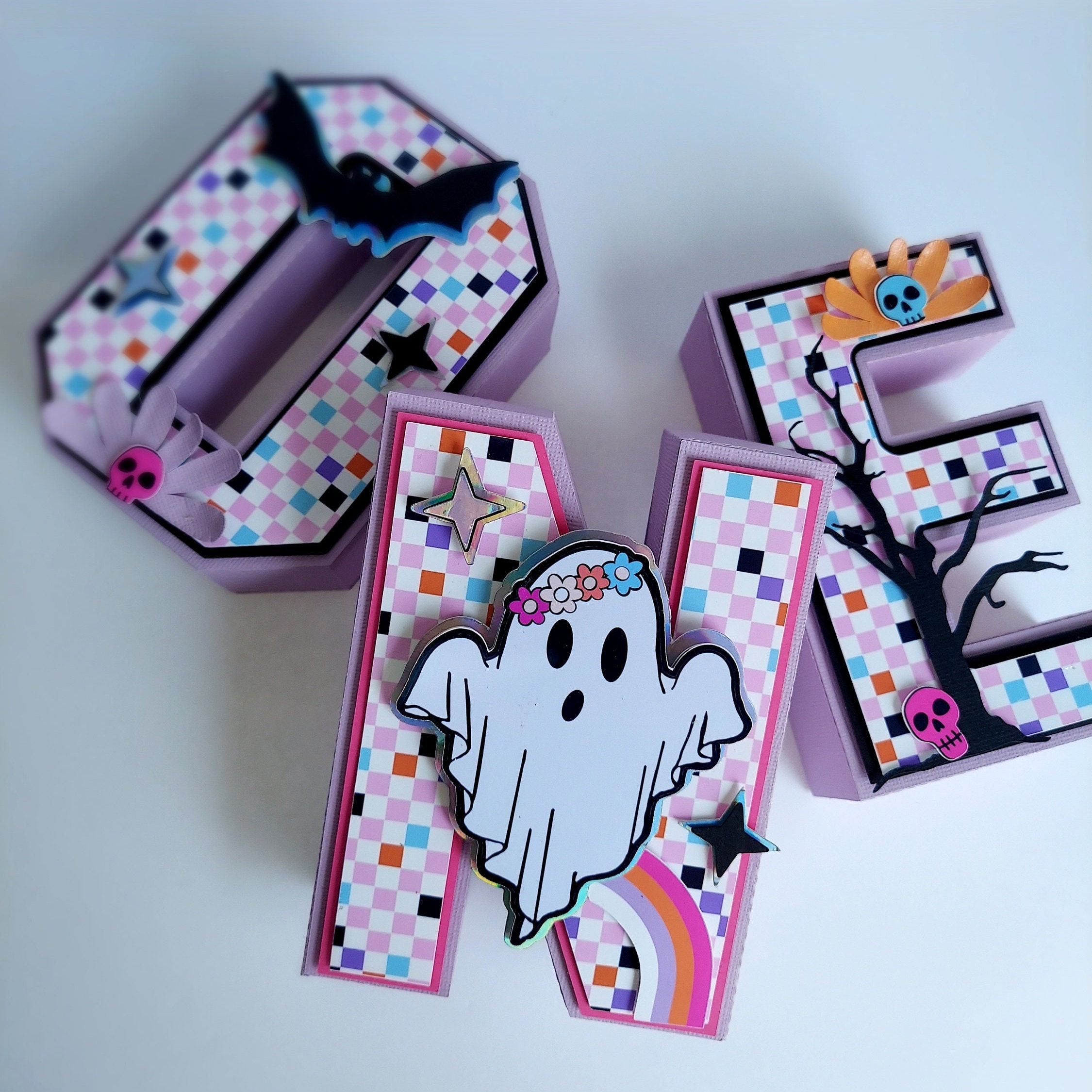 Pastel Halloween 3d Letters Retro Halloween Pink Halloween - Etsy