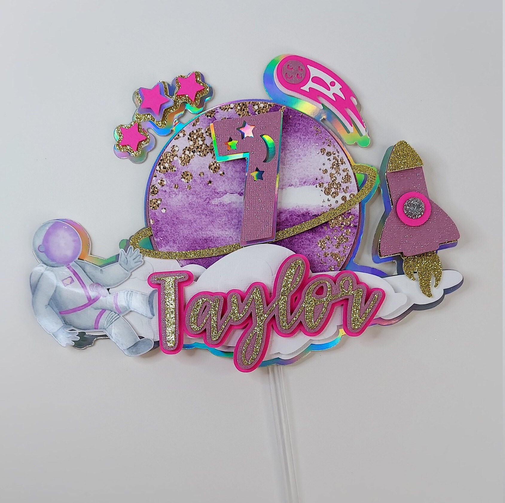 Two the Moon Cake Topper, Space Cake Topper, Rocket Ship Cake Topper ...