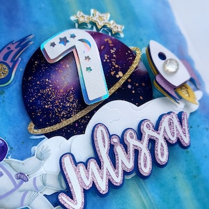 Two the Moon Cake Topper, Space Cake Topper, Rocket Ship Cake Topper ...