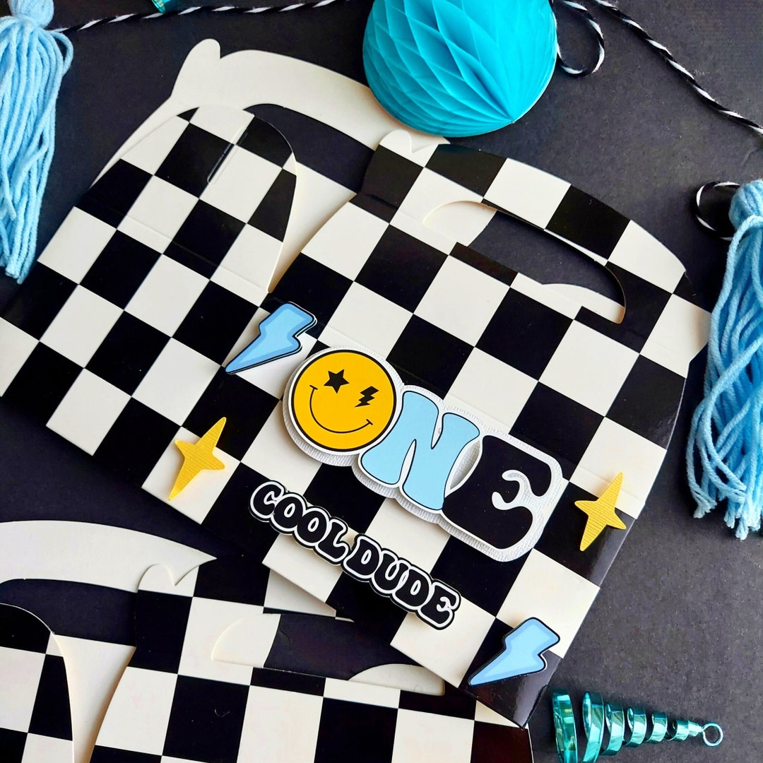 ONE Cool Dude / TWO Cool Dude / Party Goodie Gable Boxes / Party Favor ...