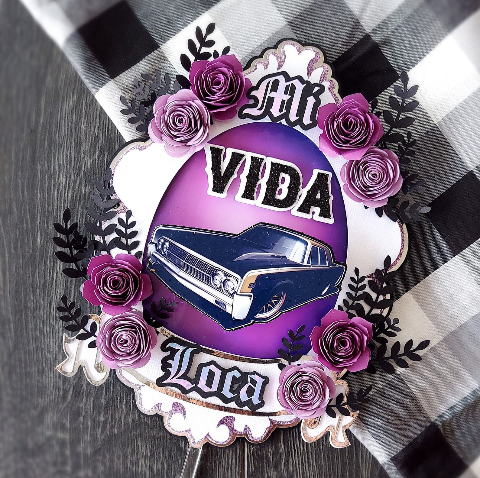 Mi Vida Loca - Lowrider- Oldies Cake Topper-mexican Culture Cake Topper ...