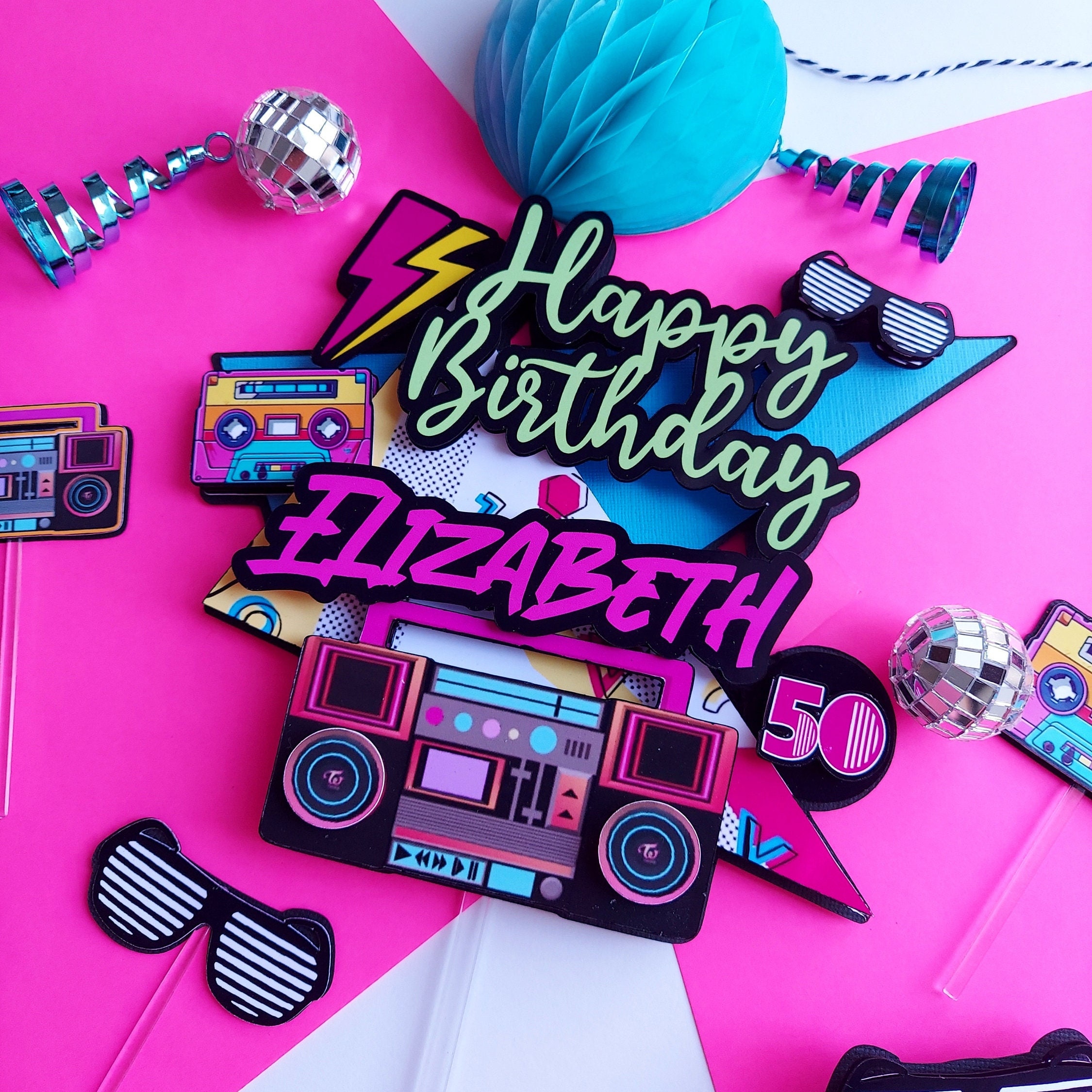 80s Cake Topper/ Retro Throwback / Hip Hop Theme - Etsy