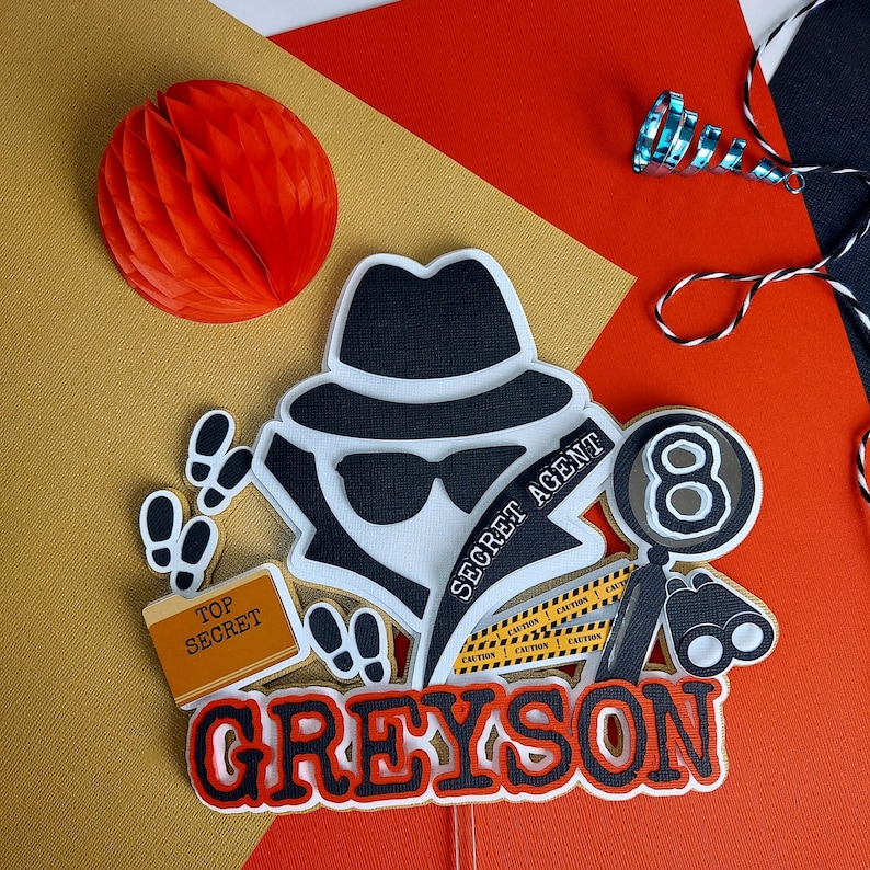 Secret Agent Cake Topper, Spy Cake Topper, Detective Cake Topper - Etsy
