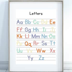 Muted Rainbow Color ABC Chart || Alphabet Chart - Etsy