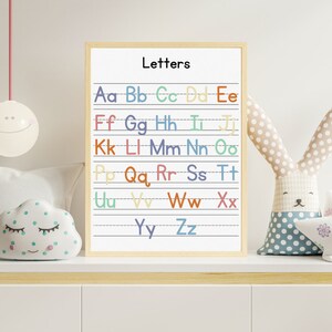 Muted Rainbow Color ABC Chart || Alphabet Chart - Etsy