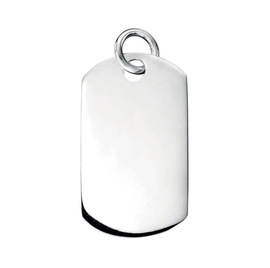 Mens Sterling Silver Single Dog Tag - Etsy