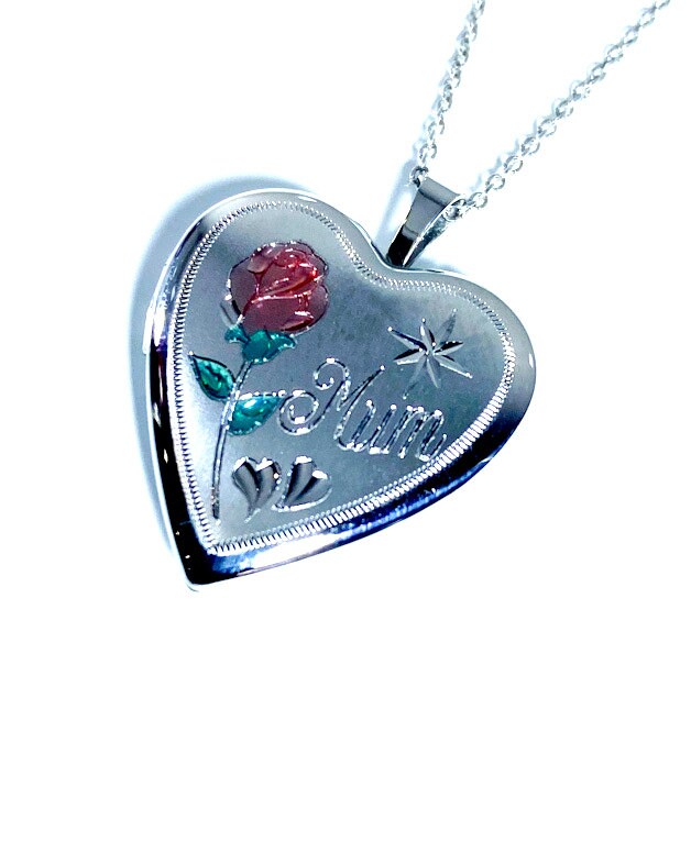 Mum Silver Heart Design Locket. - Etsy France