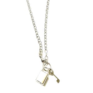 Padlock and Key Sterling Silver Design Necklace - Etsy