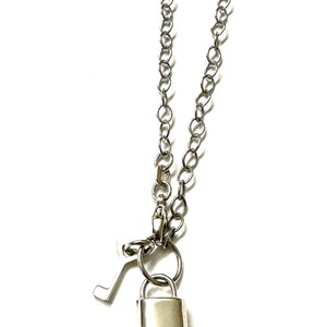 Padlock and Key Sterling Silver Design Necklace - Etsy