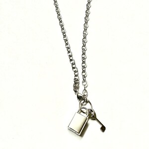 Padlock and Key Sterling Silver Design Necklace - Etsy