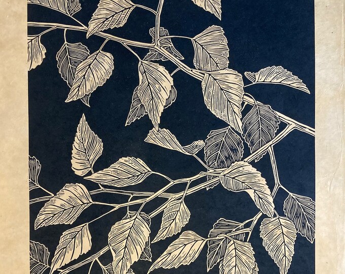 River Birch Relief Print Linocut Original Artwork - Etsy