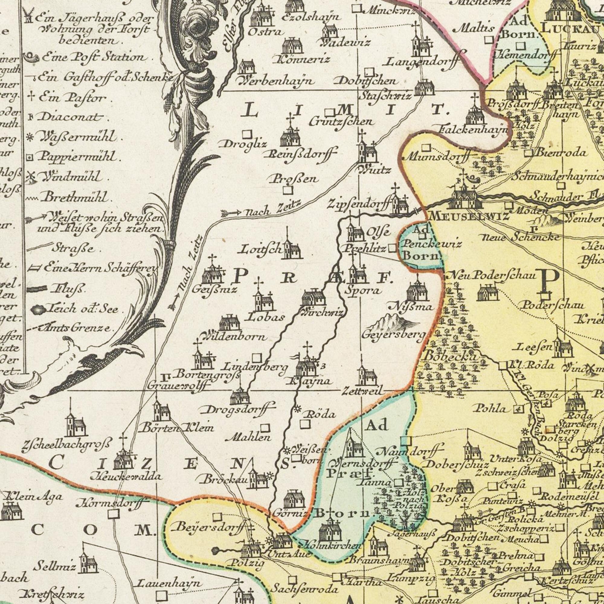 Historical Map Altenburg Around 1750 - Etsy