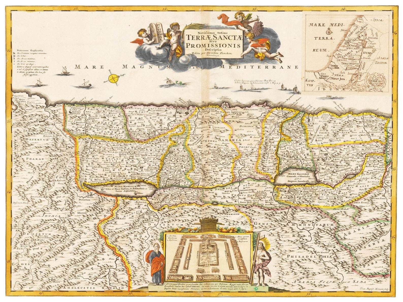 Historical Map of Holy Land Around 1694 - Etsy