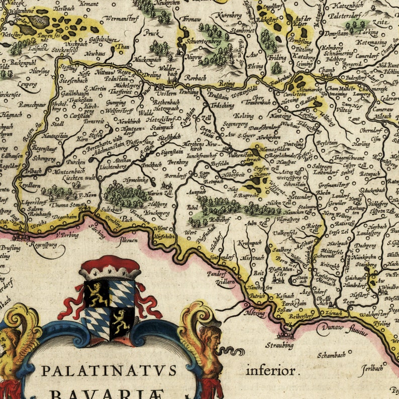 Historical map of the Upper Palatinate around 1647 reprint | Etsy