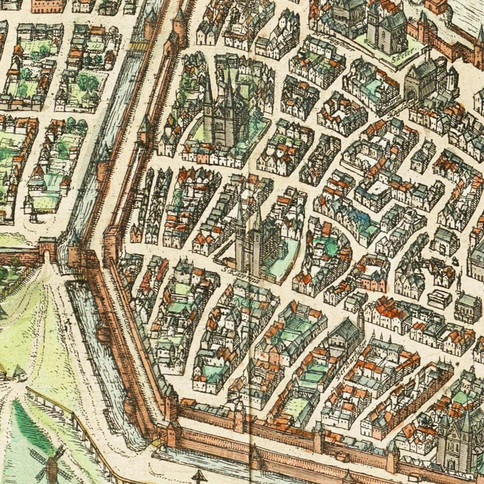Historical City Map Magdeburg Around 1580 - Etsy