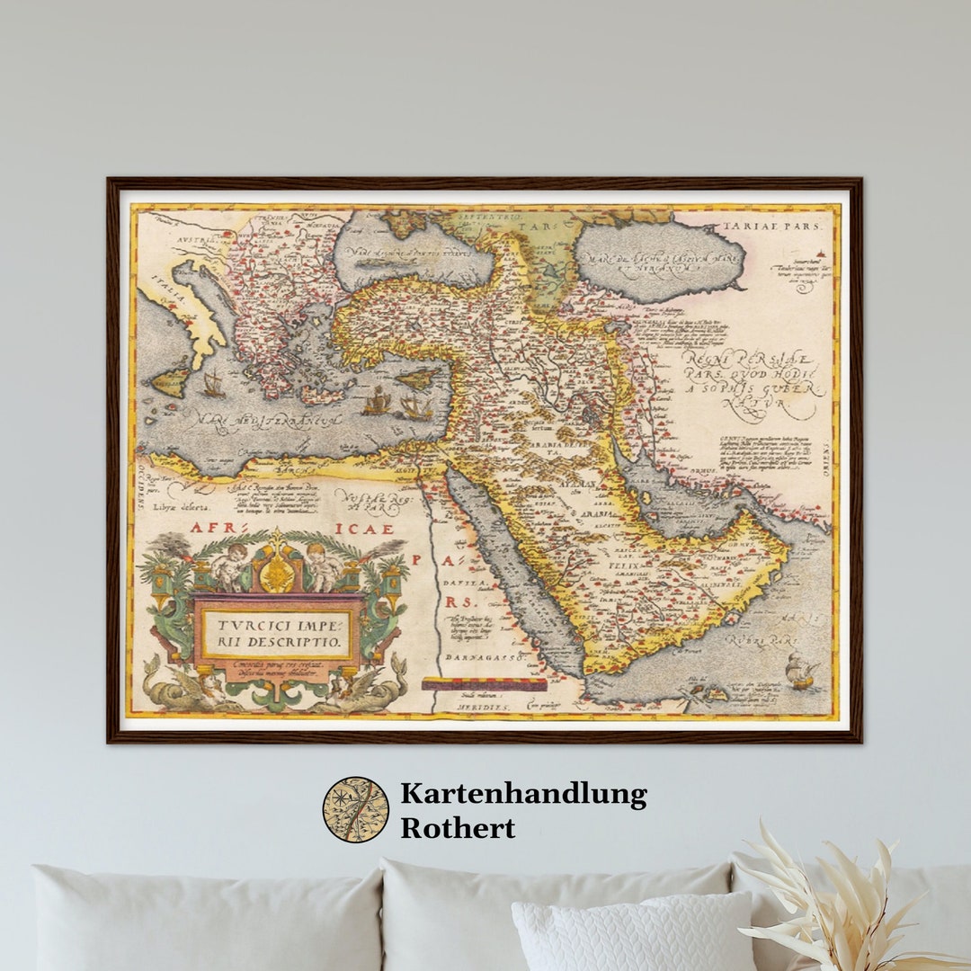 Historical Map of the Middle East Around 1609 - Etsy