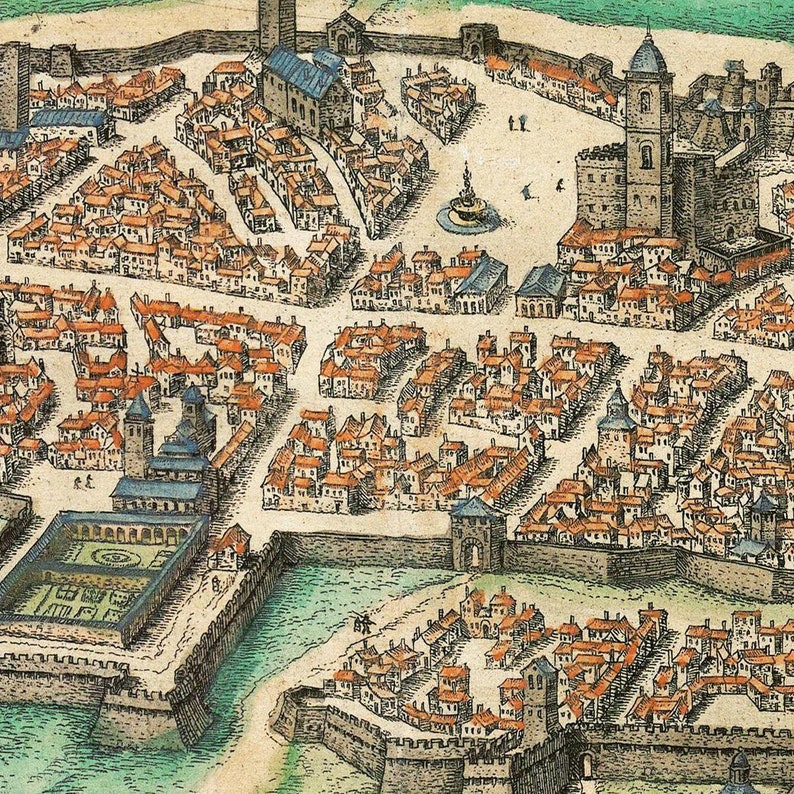 Historical City View Rimini Around 1609 - Etsy