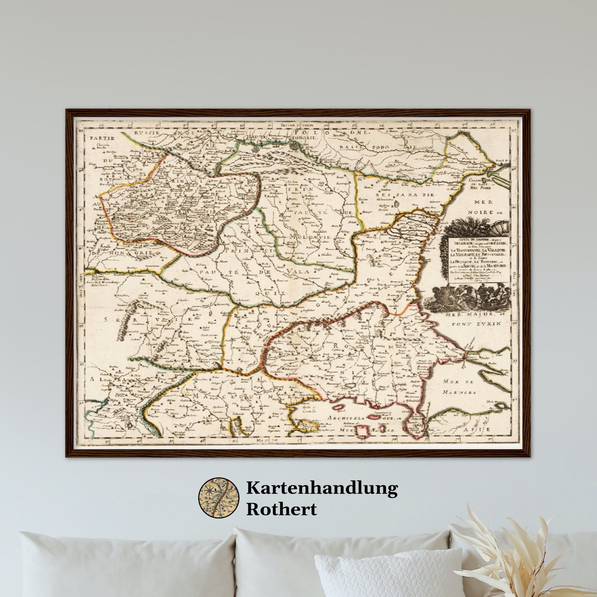 Historical Map of Bulgaria Around 1665 - Etsy