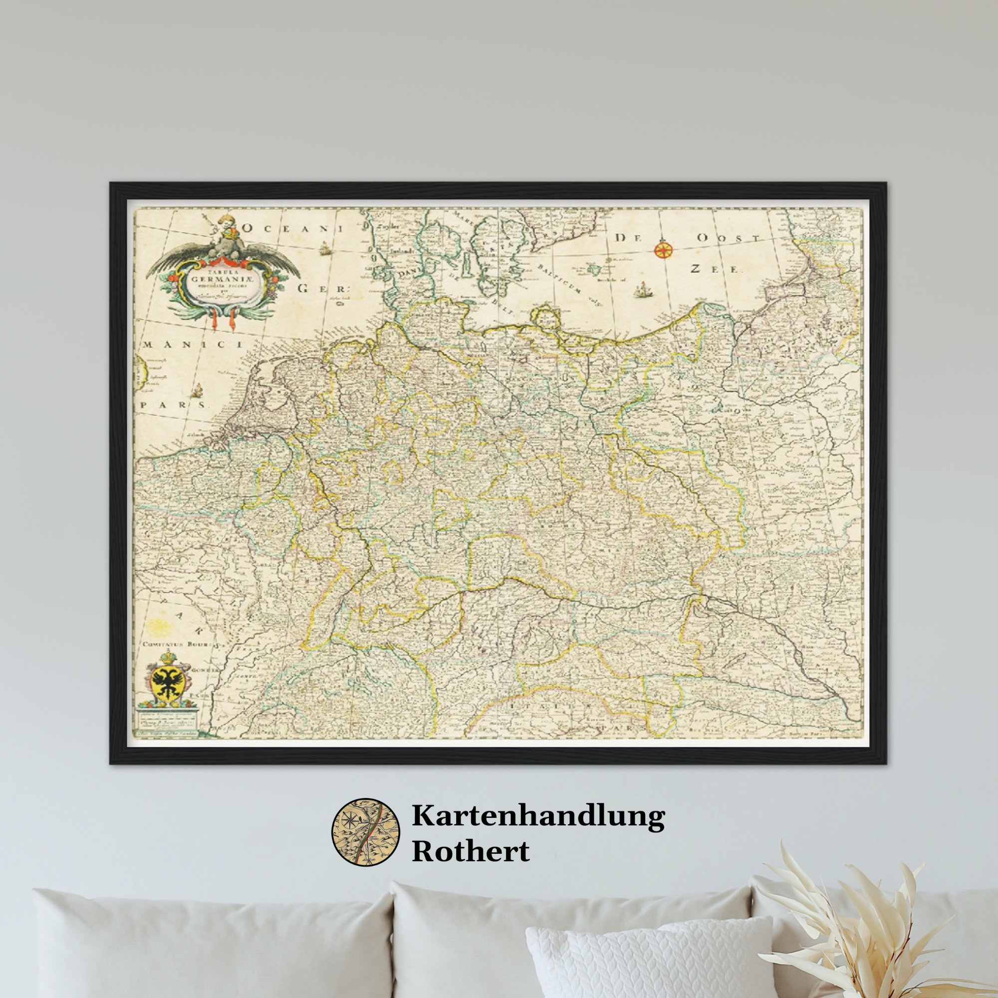 Historical Map Germany Around 1650 - Etsy